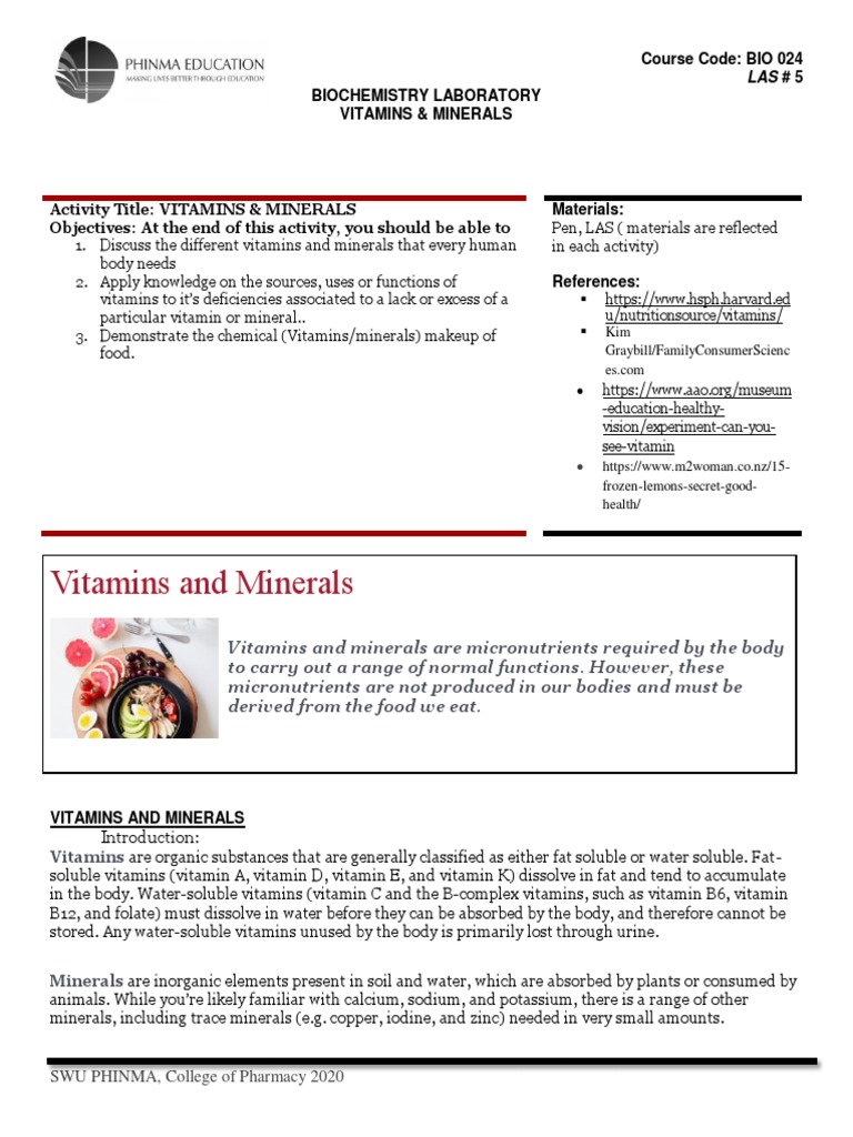 Understanding the Essentials: An Overview of Vitamins, Minerals, and ...
