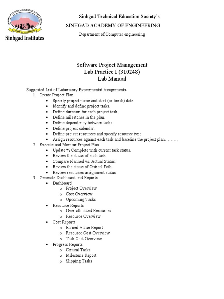 SPM Lab Manual | PDF | Project Management | Software
