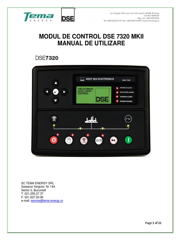 DSE 7320 MKII Manual de Utilizare Teksan | PDF