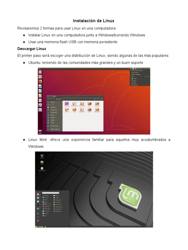 1.manual de Instalación de Linux | PDF | Distribución de Linux | Archivo de computadora
