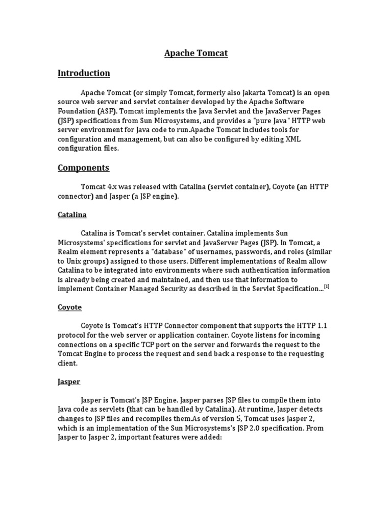 Apache Tomcat | PDF | Computer Engineering | Java Enterprise Platform