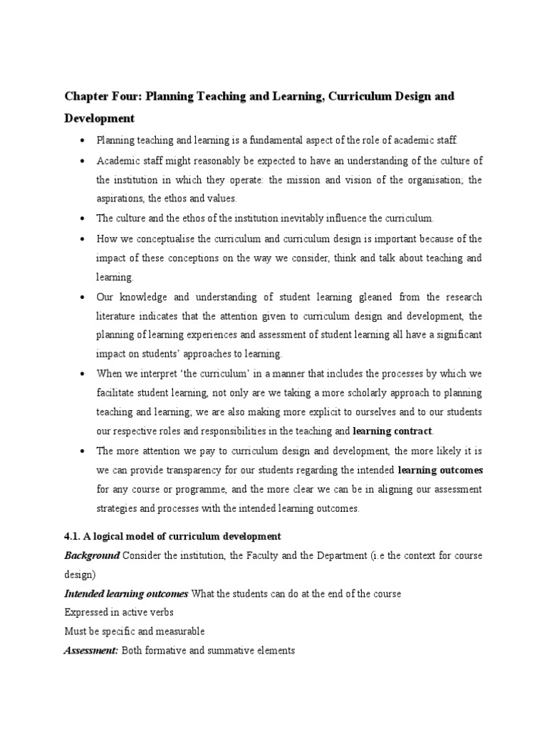 Chapter Four | PDF | Learning | Teaching Method