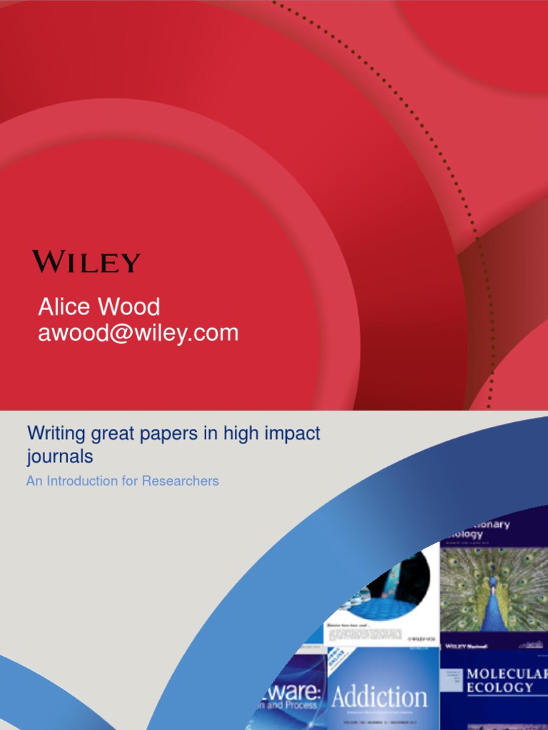 Wiley - Author - Workshop - Writing For Impact - How To Prepare A ...