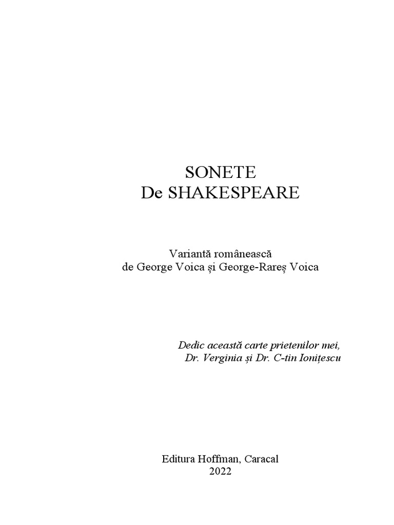 SONETE DE SHAKESPEARE Fin | PDF