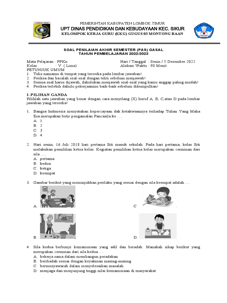 Soal Pas PKN Kelas 5 | PDF | Karier & Perkembangan | Sejarah