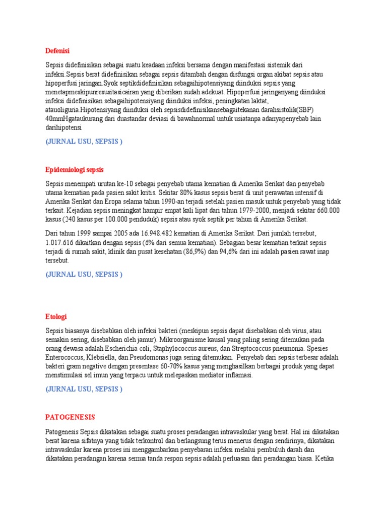 Patogenesis dan Epidemiologi Sepsis | PDF | Sains & Matematika