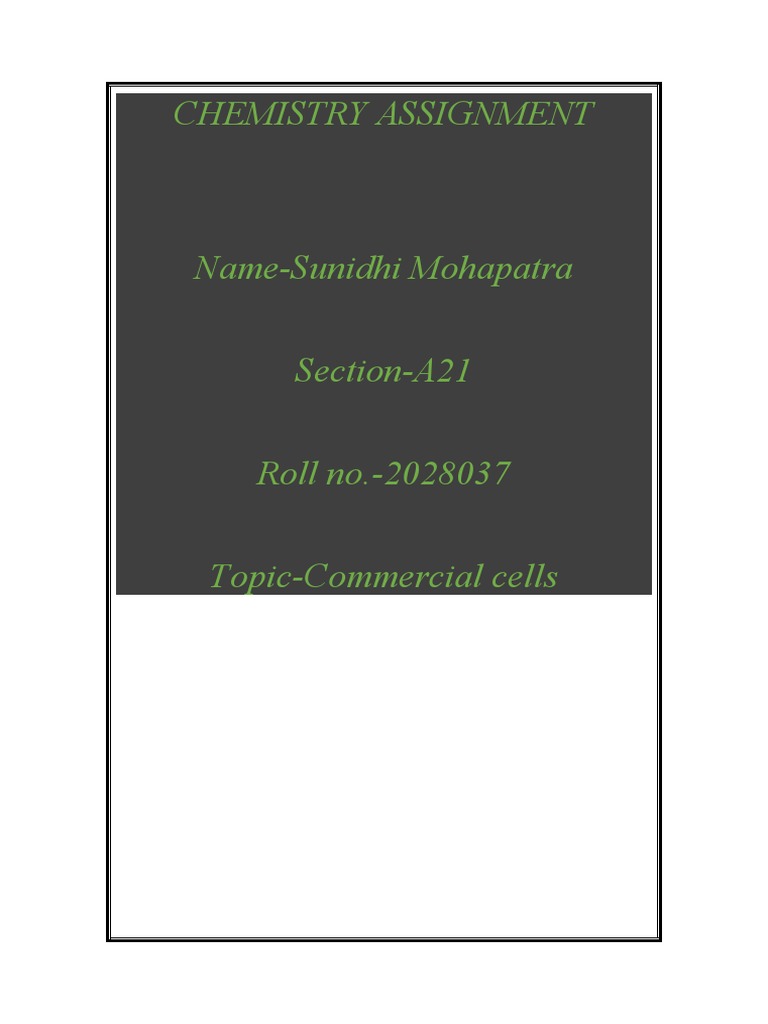 Chemistry Activity 2005557 | PDF | Lithium Ion Battery | Rechargeable ...