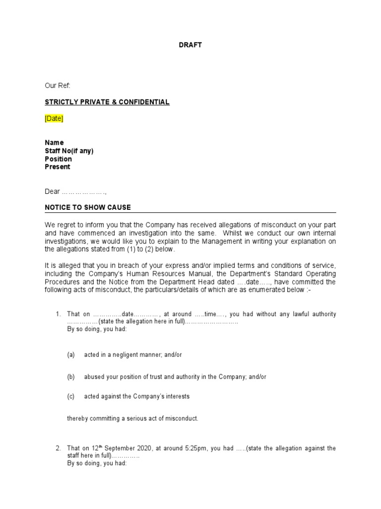 Employee Misconduct Notice | PDF | Government | Justice