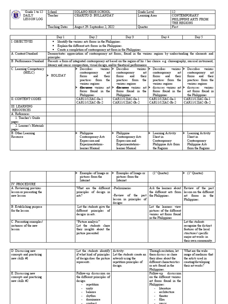 CPAR DLL 2nd WEEK | PDF CPAR DLL 2nd WEEK | PDF