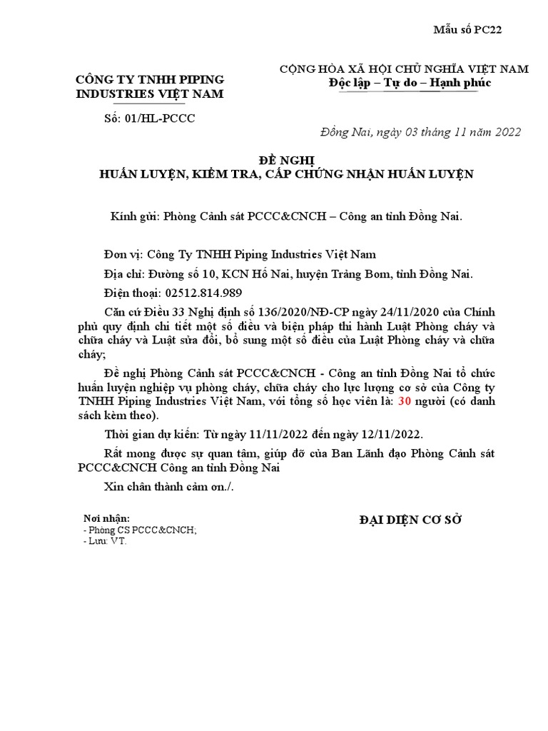 1 - Mẫu số PC22 -cấp giấy | PDF