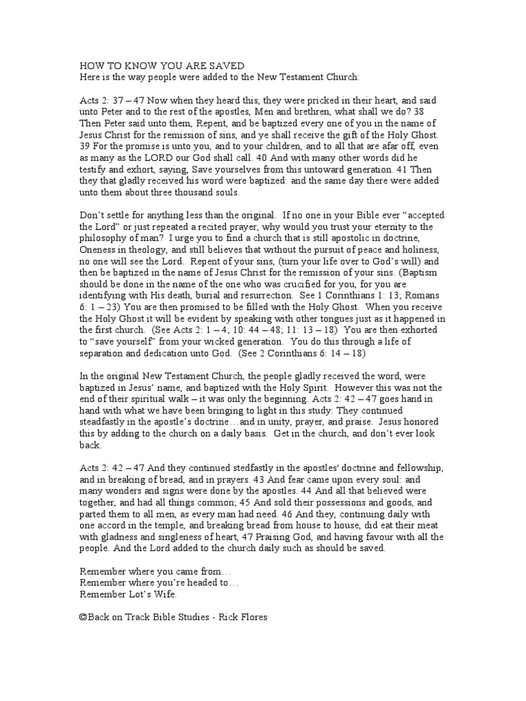 How To Know You Are Saved | PDF | Religion & Spirituality