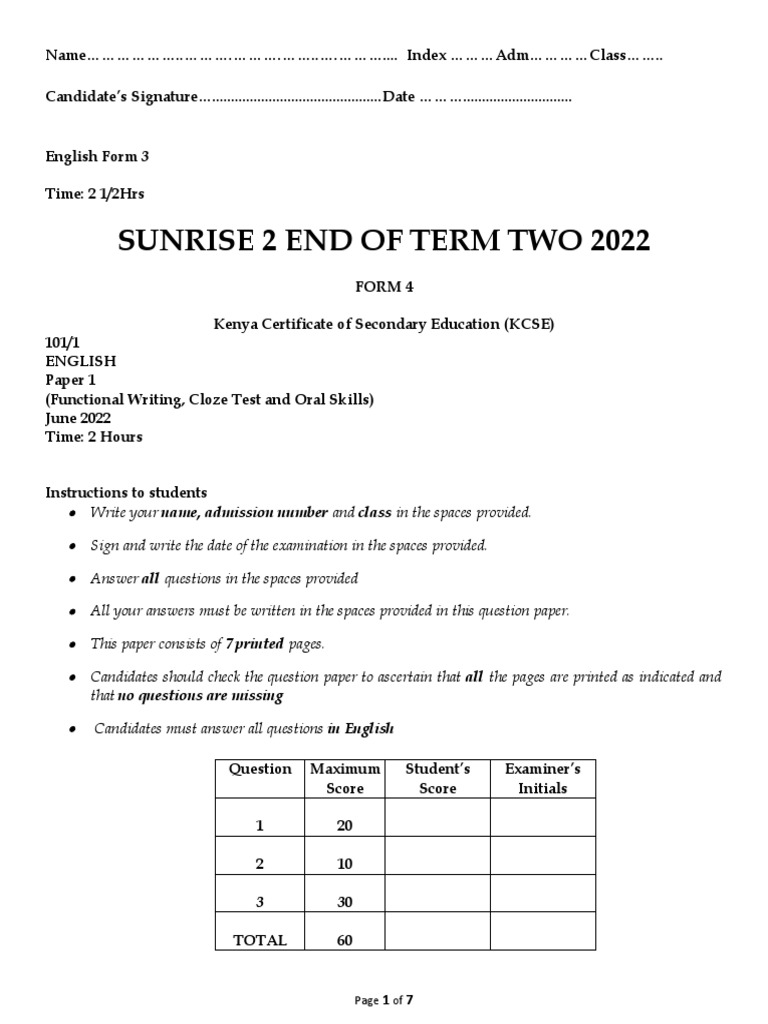 101 English PP1 QS | PDF