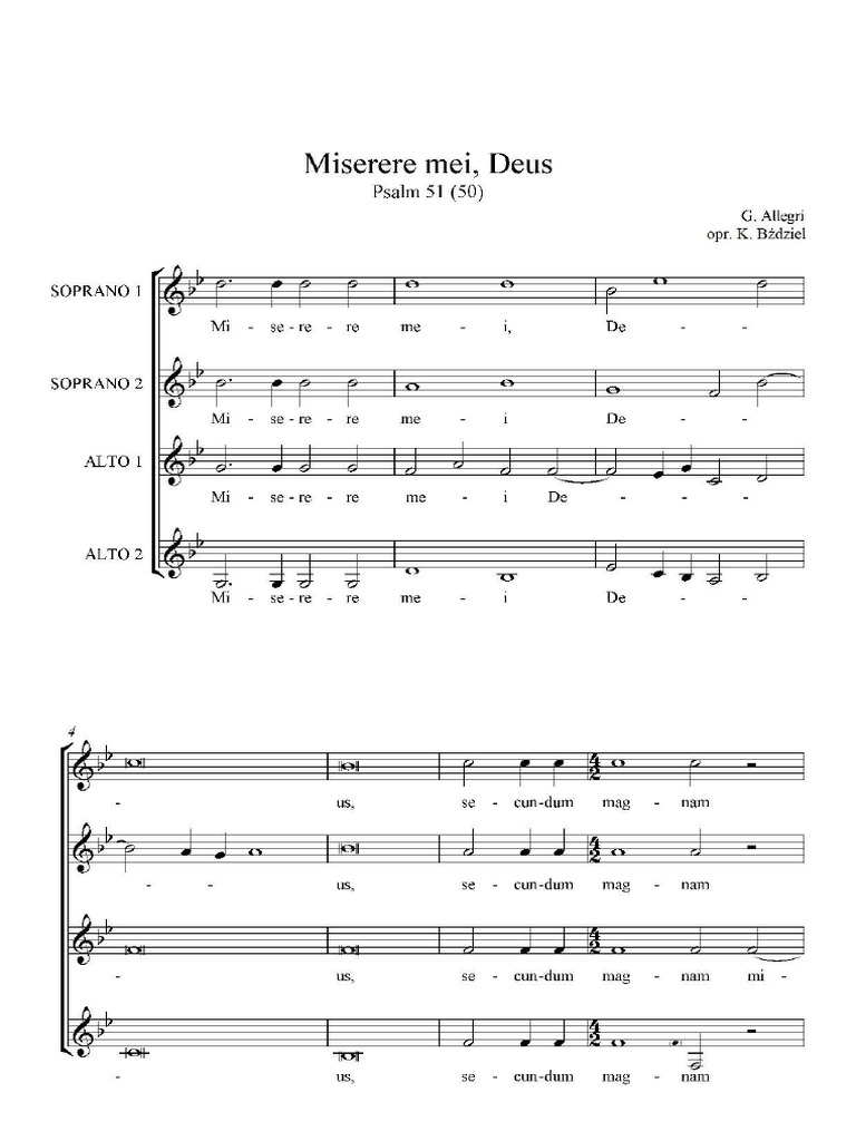 Miserere Mei Allegri Female | PDF