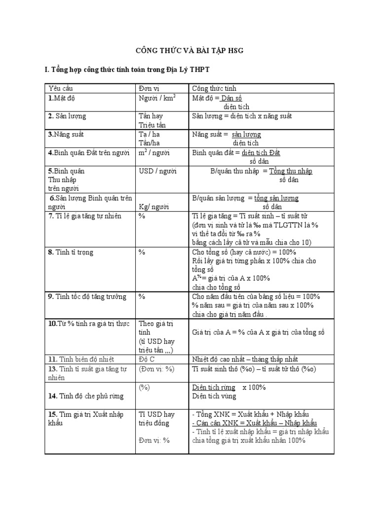 BÀI TẬP HSG TỈNH | PDF