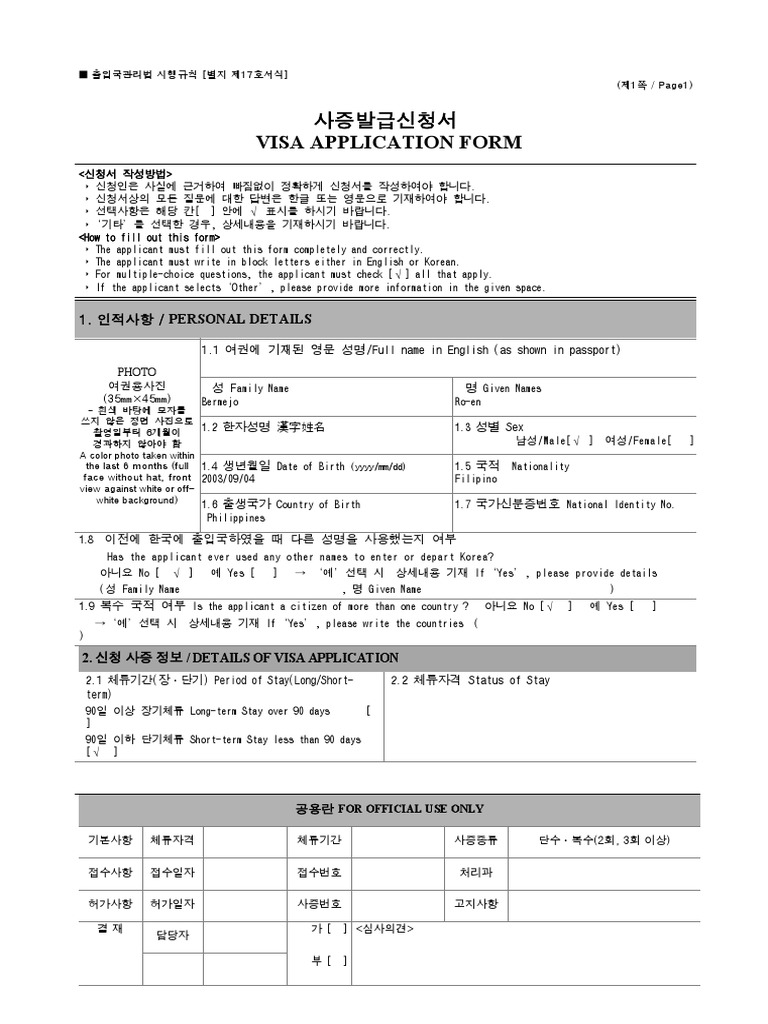 Visa Application | PDF