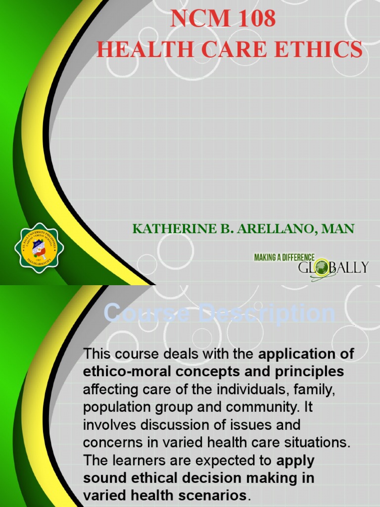 Health Care Ethics Course Overview | PDF | Bioethics | Nursing