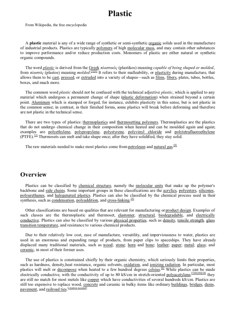 Plastic | PDF | Plastic | Thermoplastic