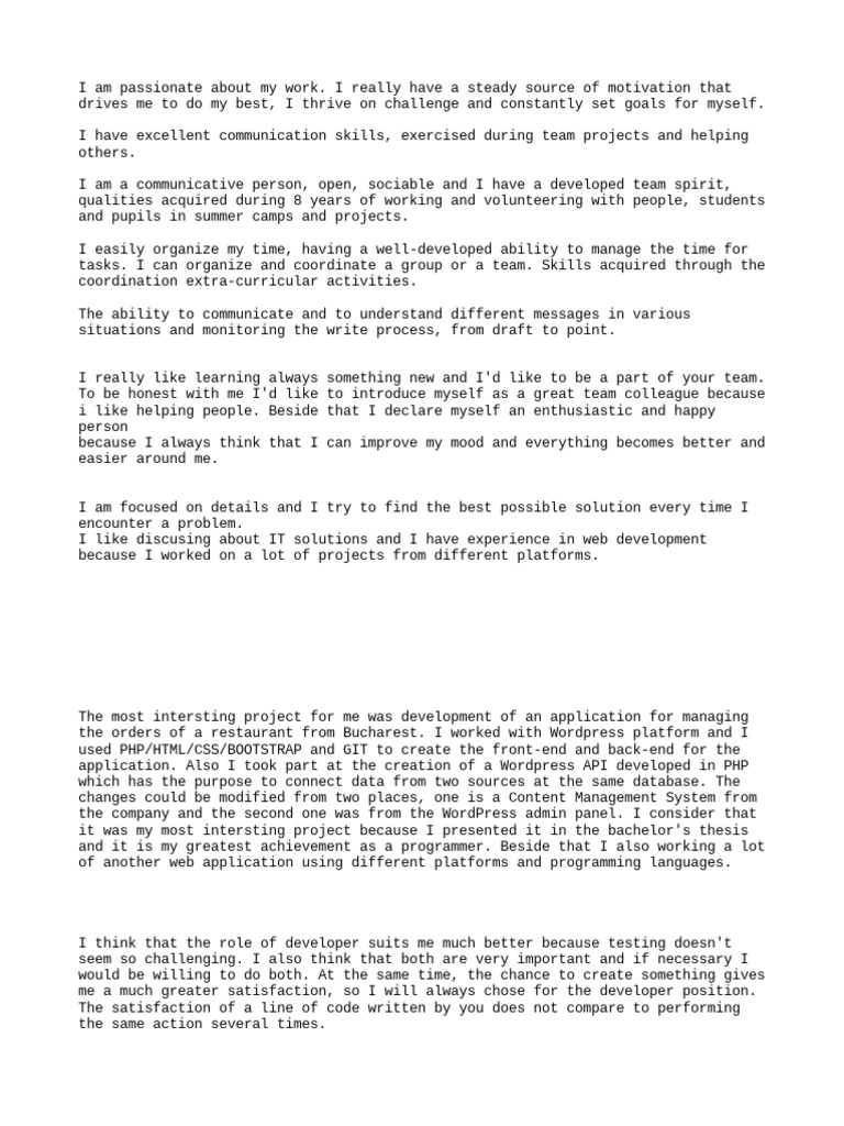 Intrebari Interviu Canon PP | PDF