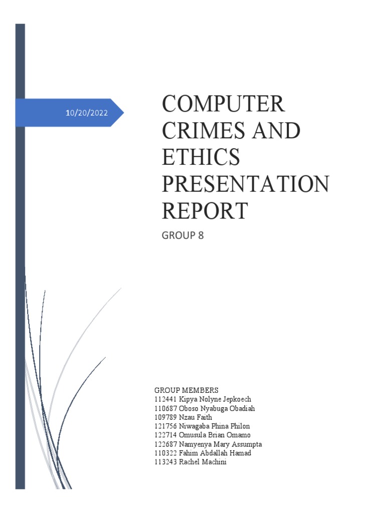Computer Crimes and Ethics 1 | PDF | Computer Security | Security