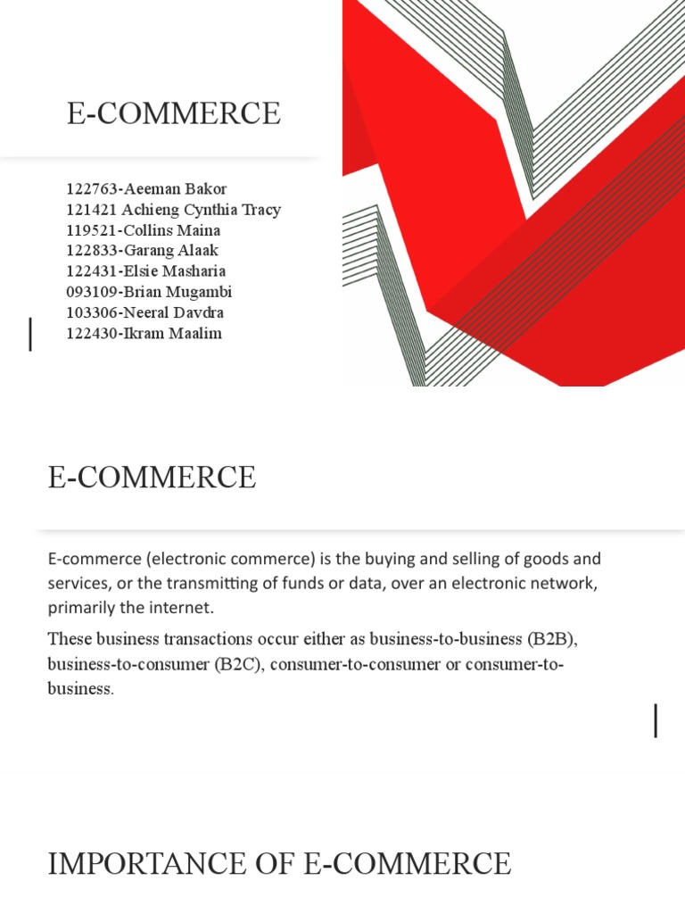 E-COMMERCE PRESENTATION (Edited) | PDF | E Commerce | Retail