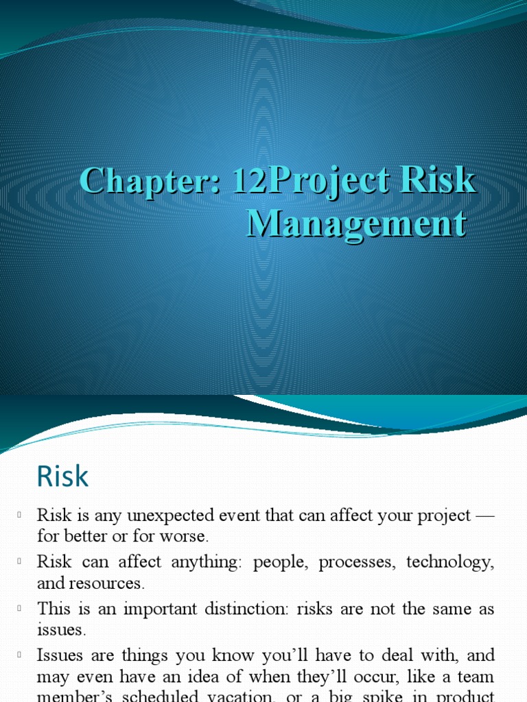 Chapter 12 Project Risk Management | PDF | Risk | Risk Management