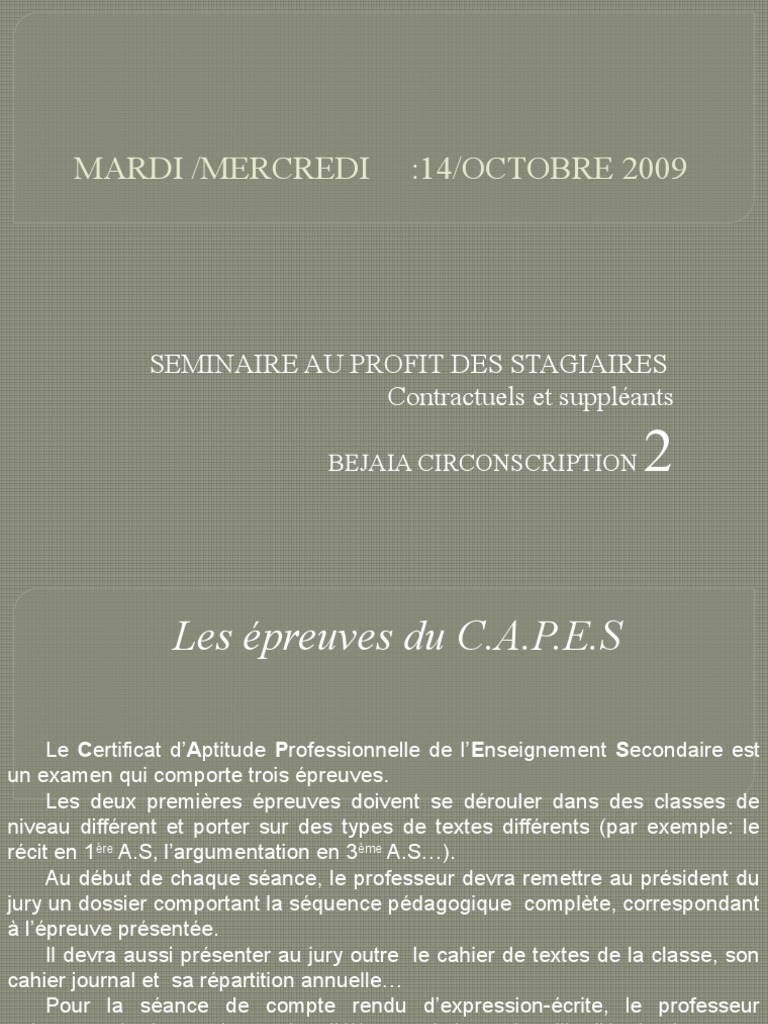 Capes | PDF | Pédagogie | Apprentissage