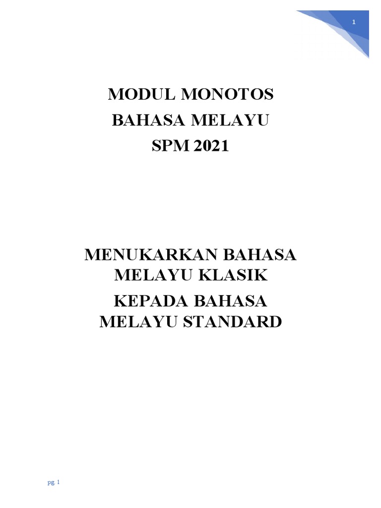 Modul Bahasa Melayu Standard Skema | PDF