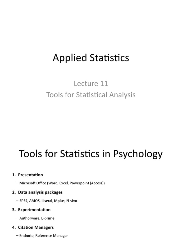 Statistical Tools | PDF