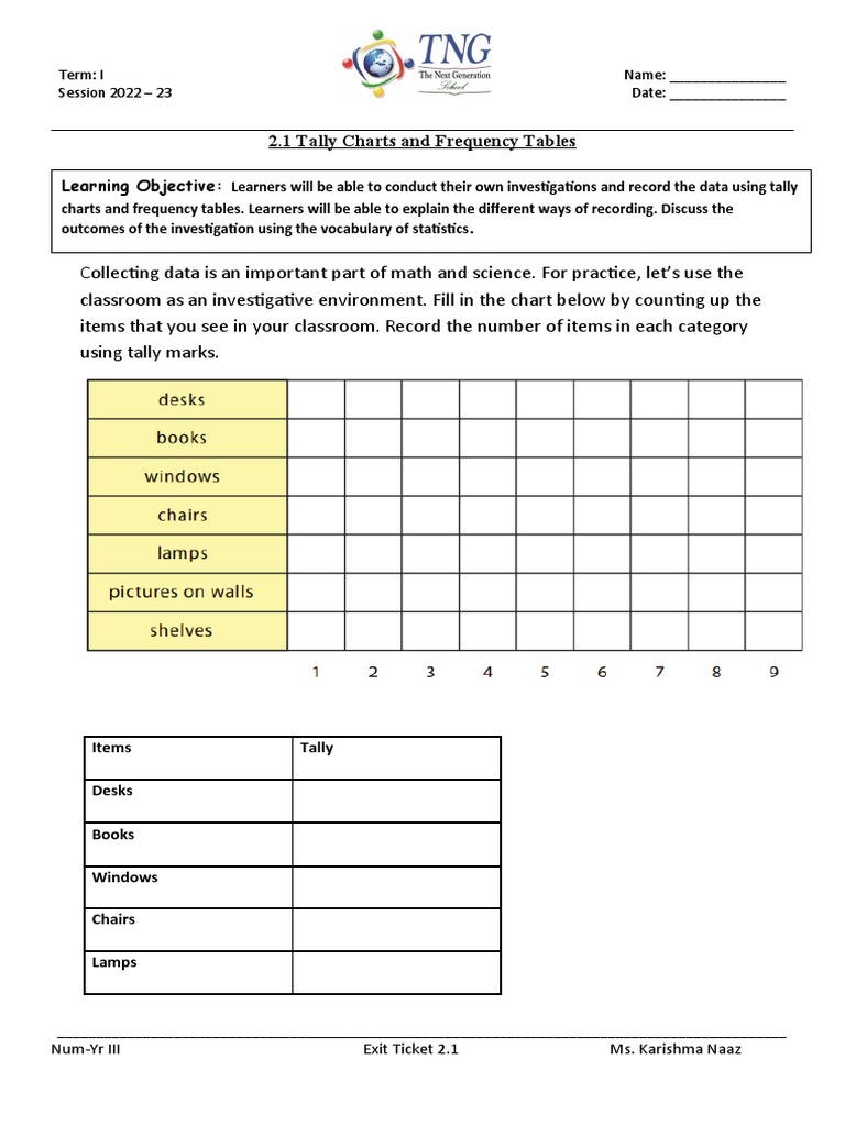 Classroom Data Collection and Tally Charts | PDF