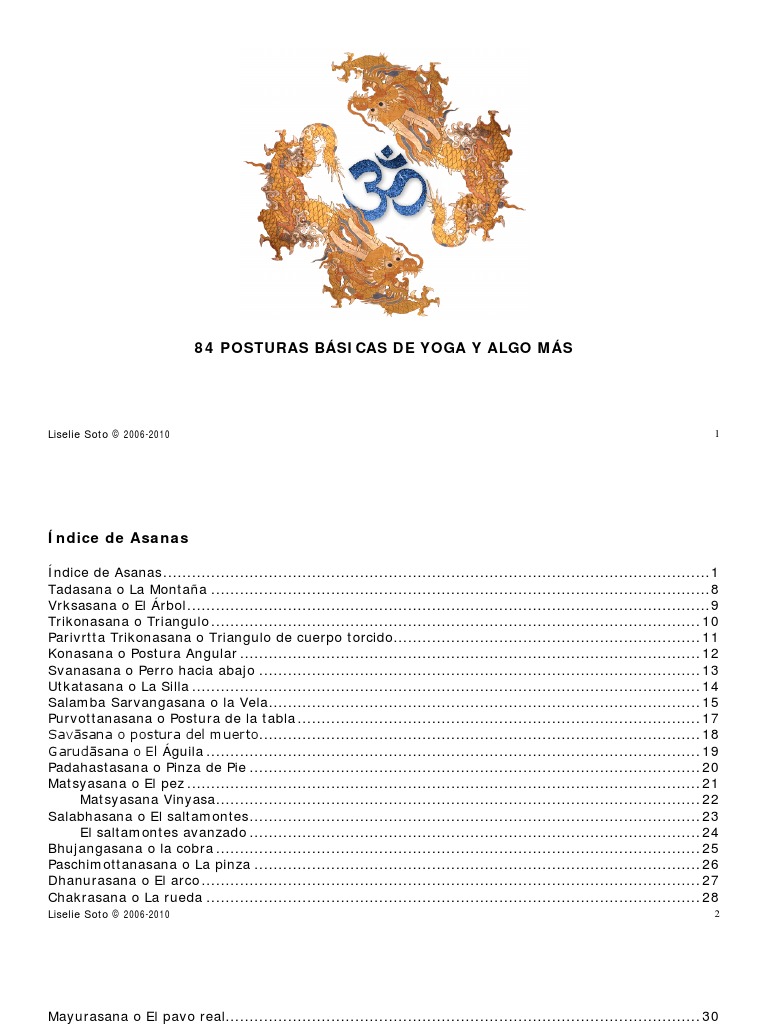84 Posturas Básicas de Yoga | PDF | La columna vertebral | Pie