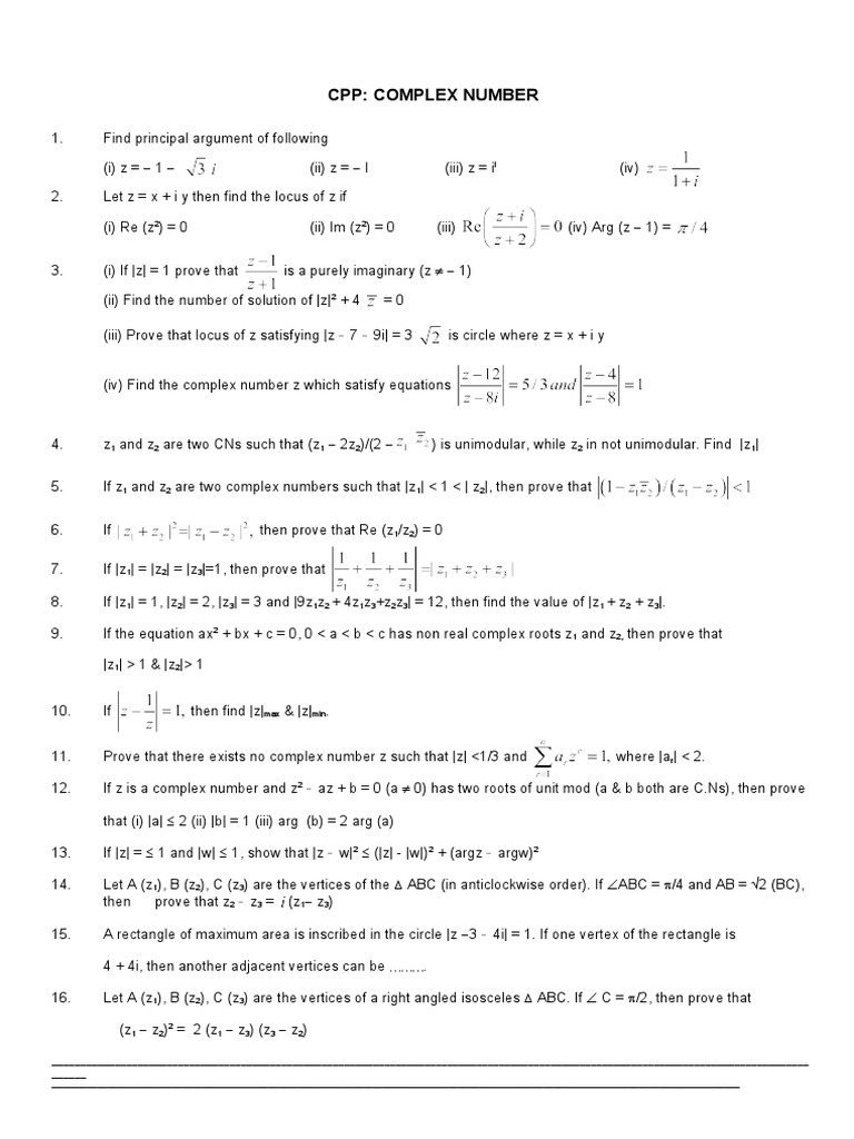 Share Complex Number Cpp 1 Pdf Euclid Mathematical Concepts 6721