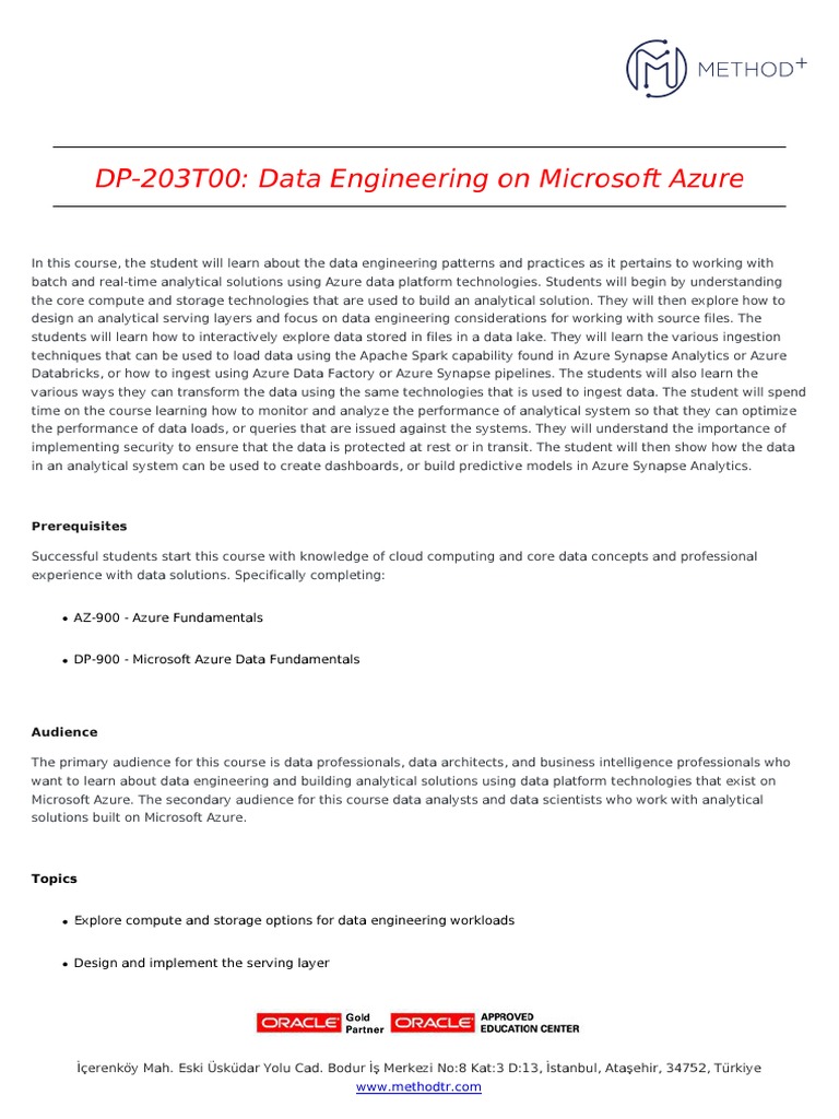 DP 203t00 Data Engineering On Microsoft Azure - en | PDF | Microsoft Azure | Analytics