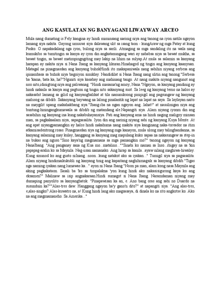 ANG KASULATAN NG BANYAGANI LIWAYWAY ARCEO Part 1 | PDF ANG KASULATAN NG BANYAGANI LIWAYWAY ARCEO Part 1 | PDF