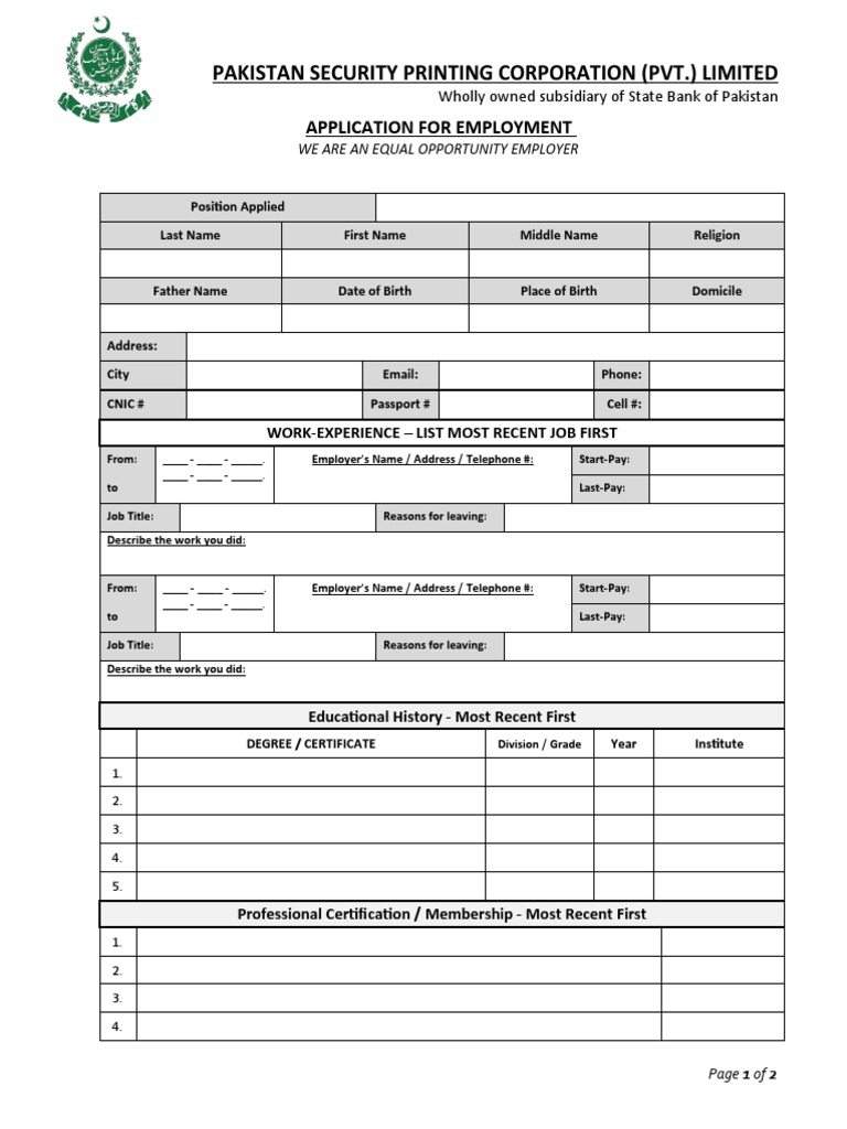 PSPC Employment Application Form | PDF | Justice | Crime & Violence