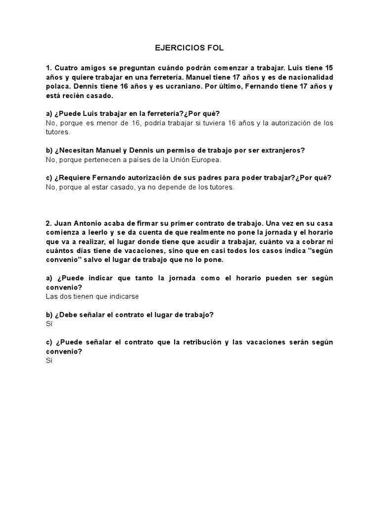 Ejercicios Fol | PDF | Artes del Lenguaje y Comunicación