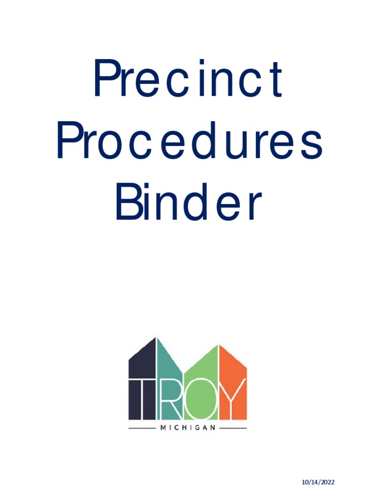Election Precinct Procedures Binder | PDF | Usb Flash Drive | Voting