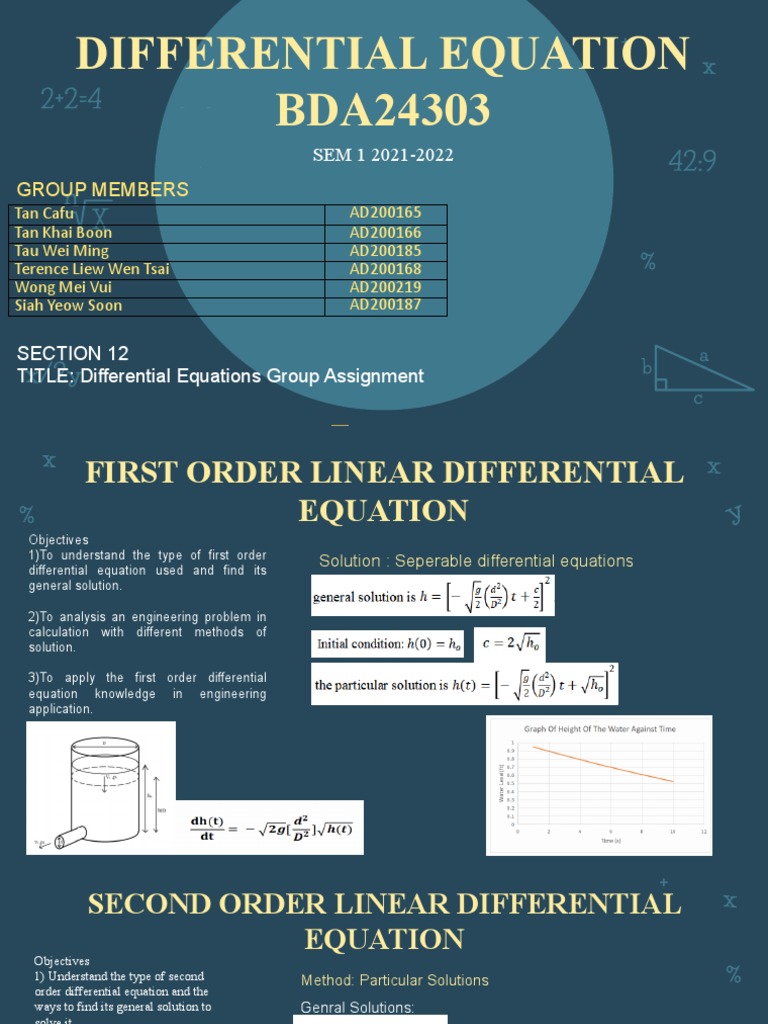 Diff Eqn Group Assignment G3 | PDF | Differential Equations | Ordinary Differential Equation
