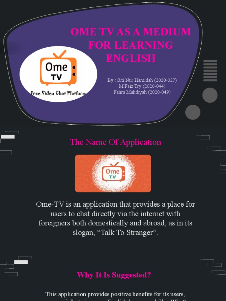 Ome TV For Learning English | PDF