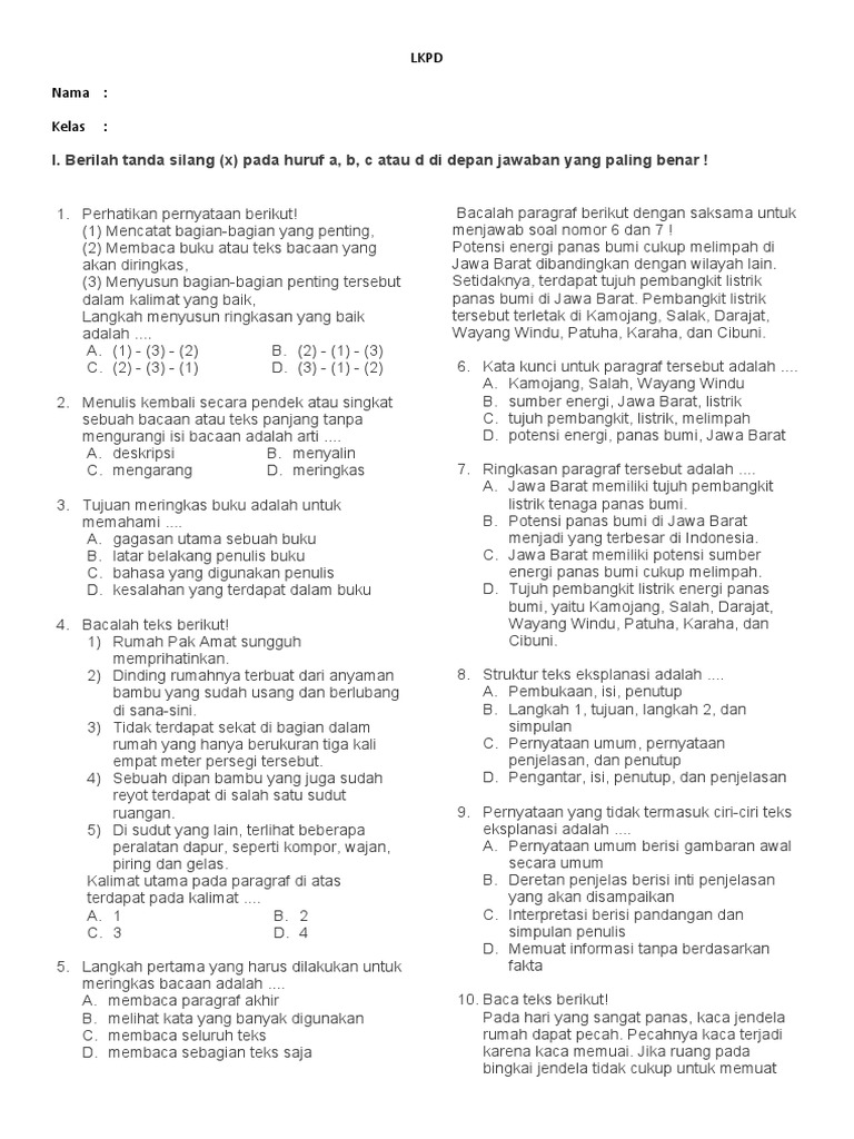 Soal Meringkas dan Teks Eksplanasi | PDF