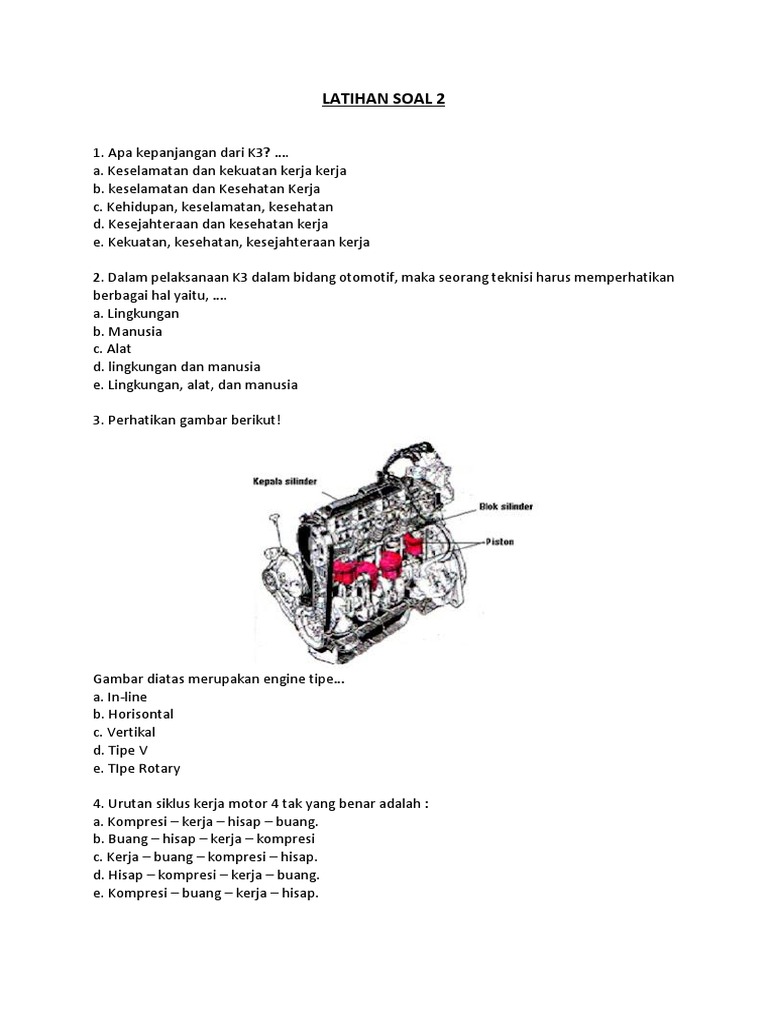 LATIHAN SOAL 2 (Engine) | PDF