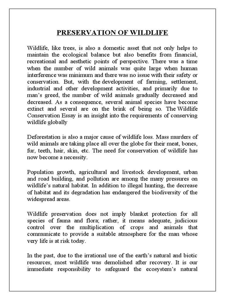 Eng Lit. SPEAKING | PDF | Wildlife | Conservation Biology