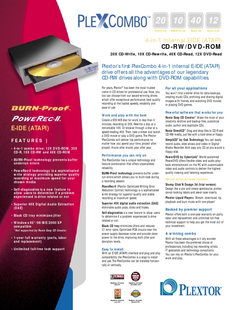 Cd-Rw/Dvd-Rom: 4-In-1 Internal EIDE (ATAPI) | PDF | Compact Disc | Dvd