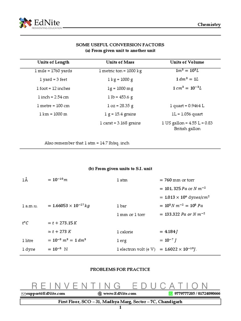 1 Chemistry | PDF | Density | International System Of Units