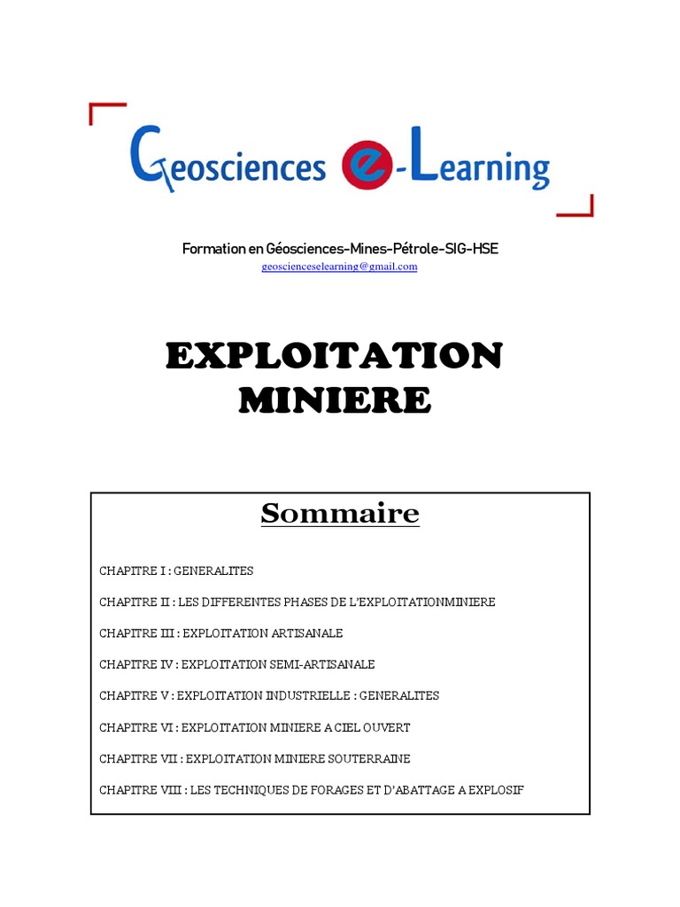 Introduction à l'exploitation minière | PDF | Exploitation minière