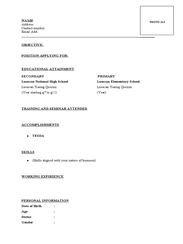 Resume Format | PDF
