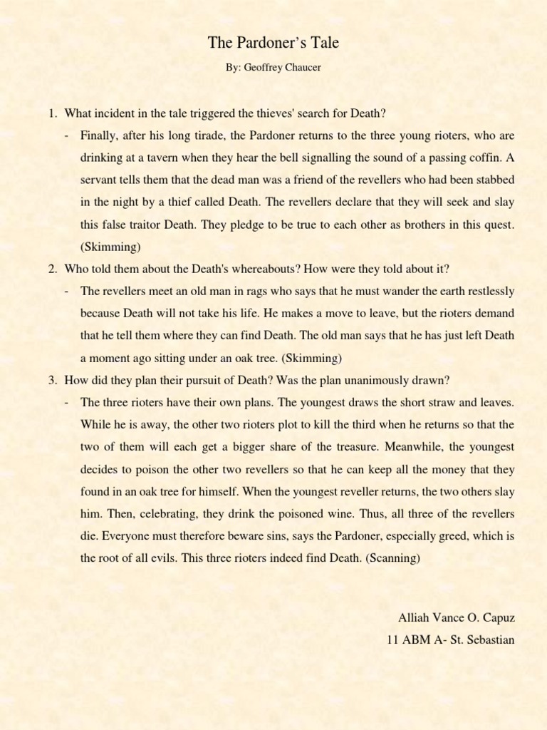 The Pardoner's Tale | PDF