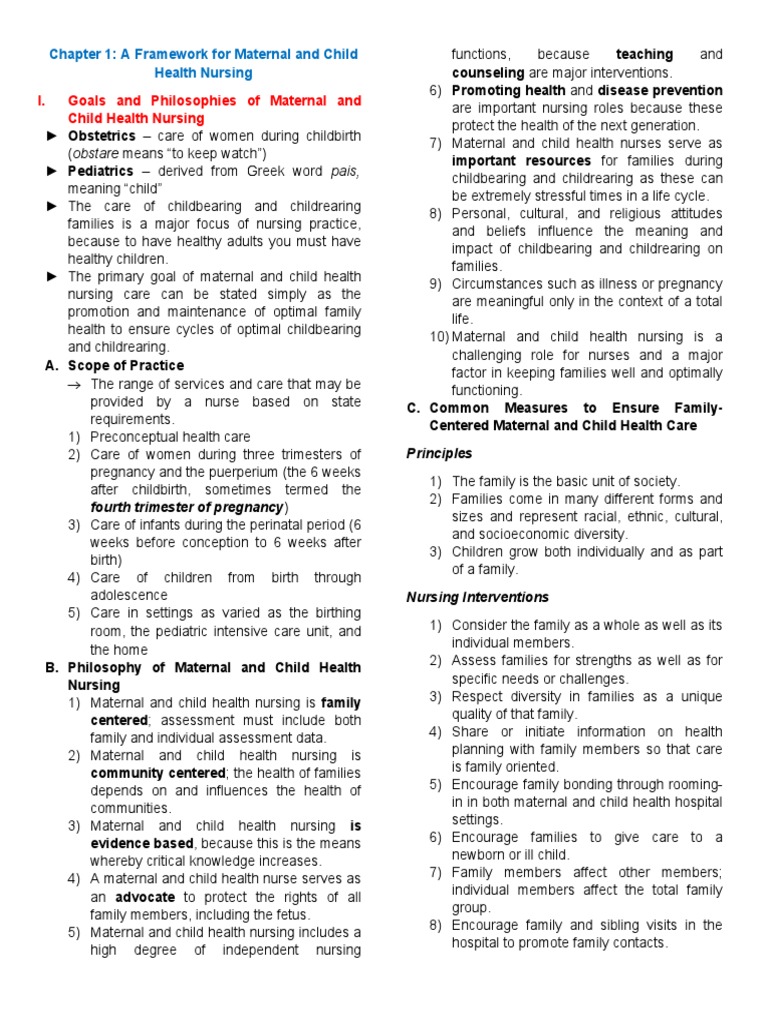 MCN Lec - Chapter 1 | PDF | Nursing | Maternal Health