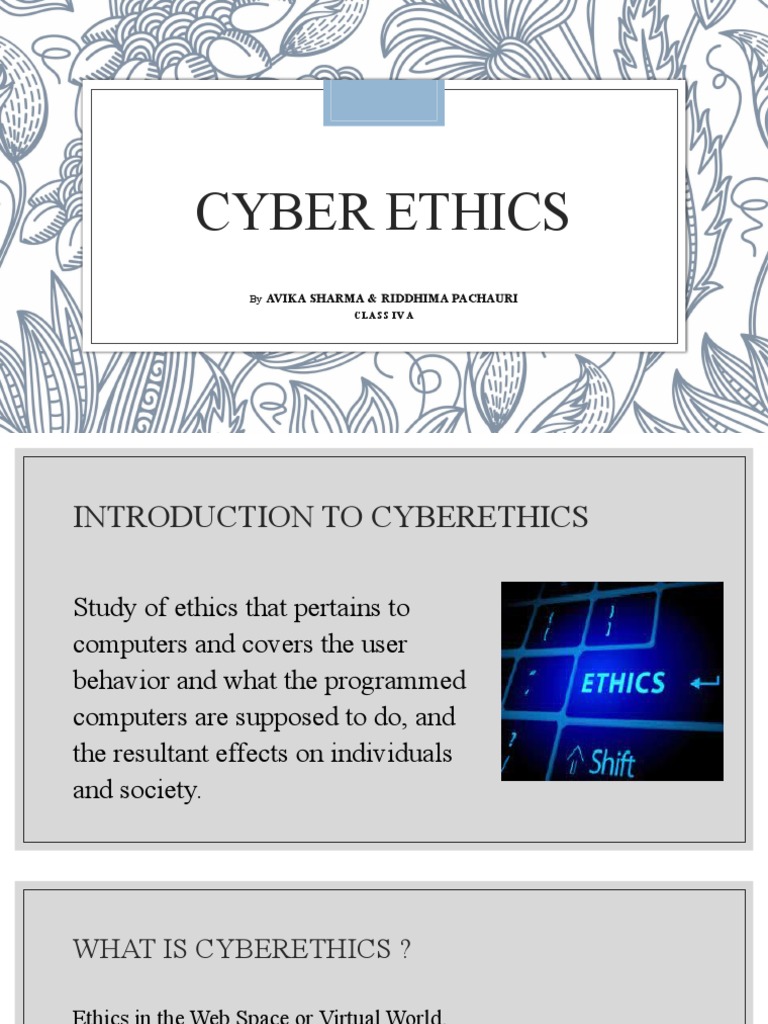 CYBER ETHICS PPT Slides | PDF | Applied Ethics | Cyberspace