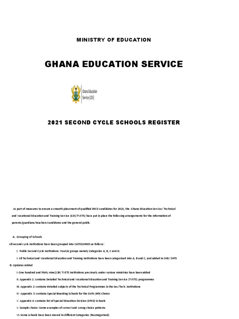 BECE School Selection List Successafrica - Info | PDF | Accra | Ghana