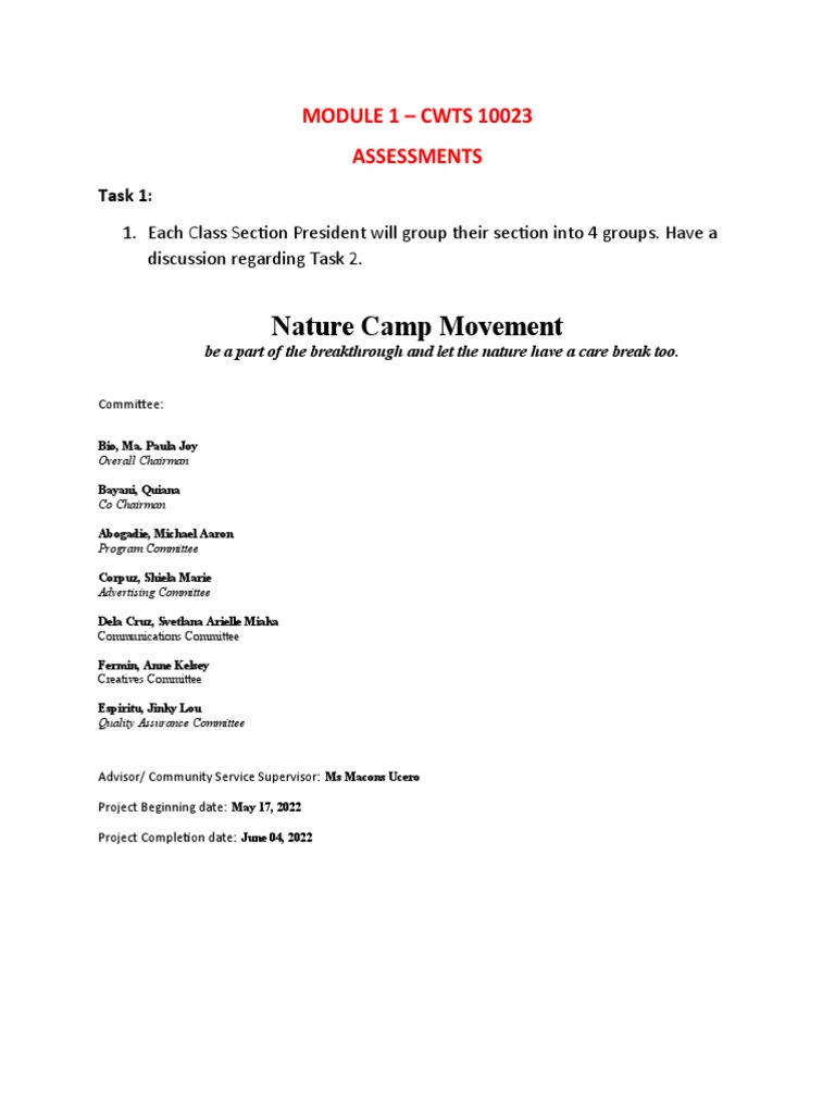 NSTP 2 Module 1 Assessment | PDF | Biodiversity | Nature